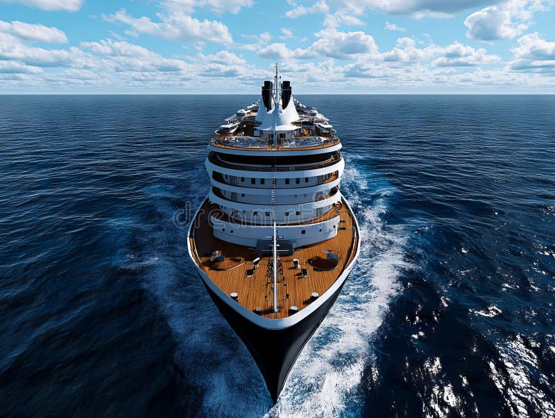 A Large Cruise Ship in the Middle of the Ocean Stock Photo - Image of ...
