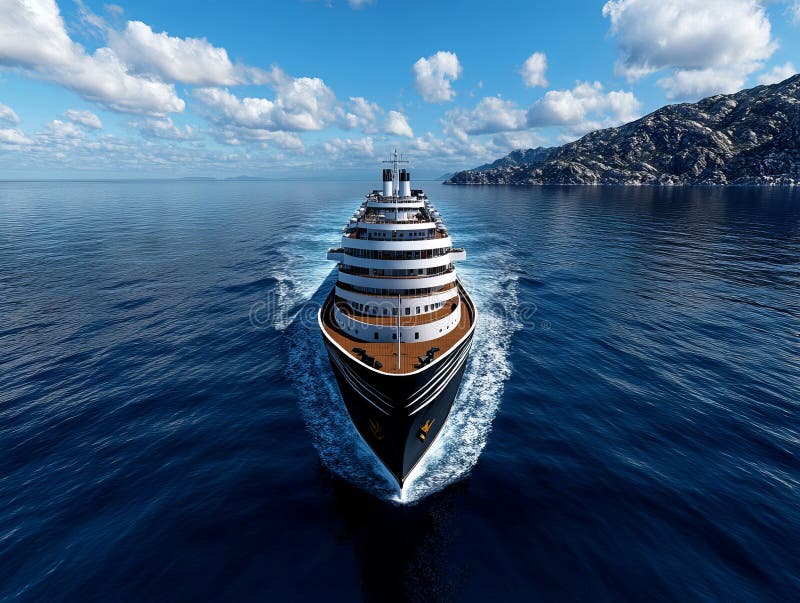 A Large Cruise Ship in the Middle of the Ocean Stock Photo - Image of ...