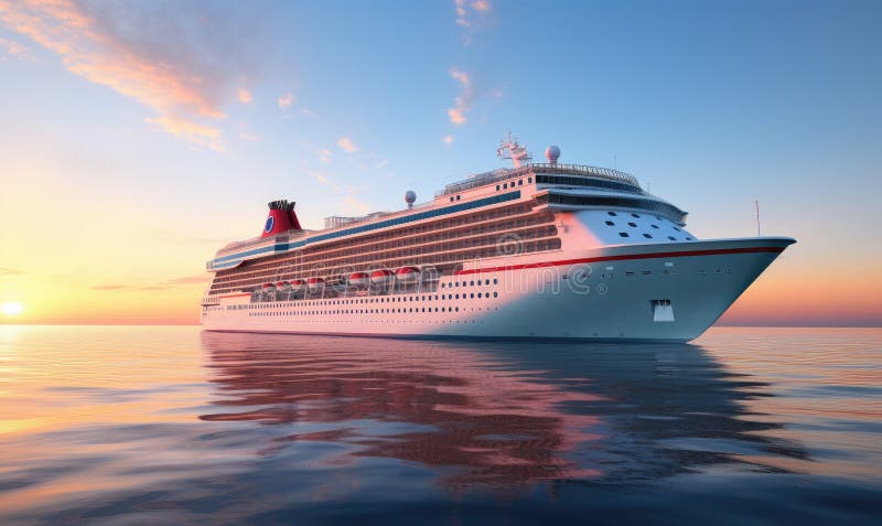 A Large Cruise Ship in the Pacific Ocean Stock Photo - Image of ...