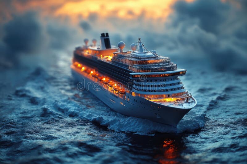 Large Cruise Ship Sailing on Open Ocean Stock Photo - Image of leisure ...
