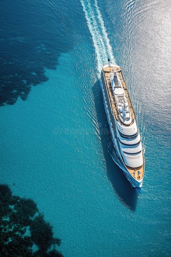 Large Cruise Ship Sailing through the Open Ocean Stock Image - Image of ...