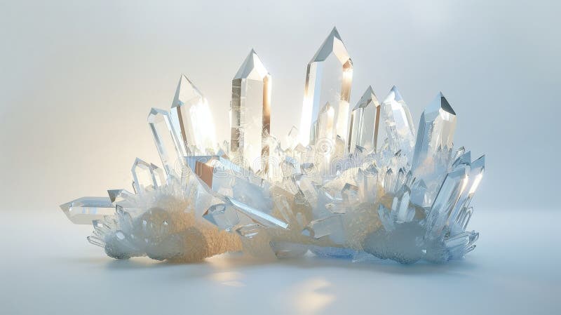 A Large Crystal Formation with Many Small Crystals Stock Illustration ...