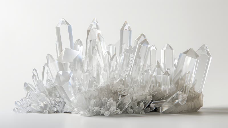 A Large Crystal Formation is on a White Surface Stock Illustration ...