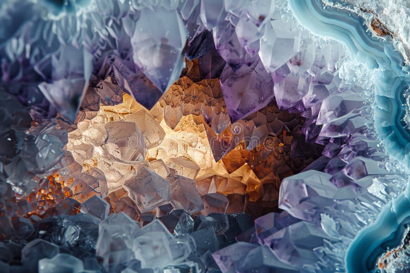 A Large Crystal Formation with a Yellowish Tint Stock Image - Image of ...