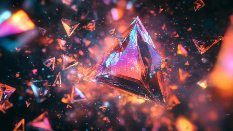 A Large Crystal Pyramid with a Faded Background of Smaller Crystal ...