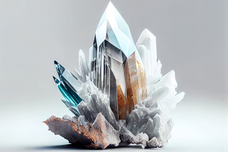 Large Crystal on a White Background. Generative AI, Generative, AI ...