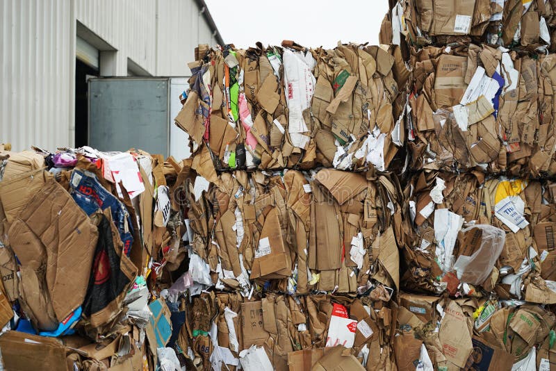 Large Cubes of Cardboard Ready for Transport Editorial Image - Image of ...