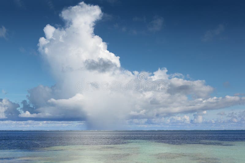 Large Cumulonimbus Over Tropical Ocean Stock Photo - Image of ...