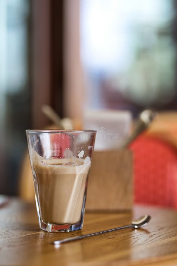 Large Cup of Coffee Latte on a Table Stock Image - Image of lifestyle ...