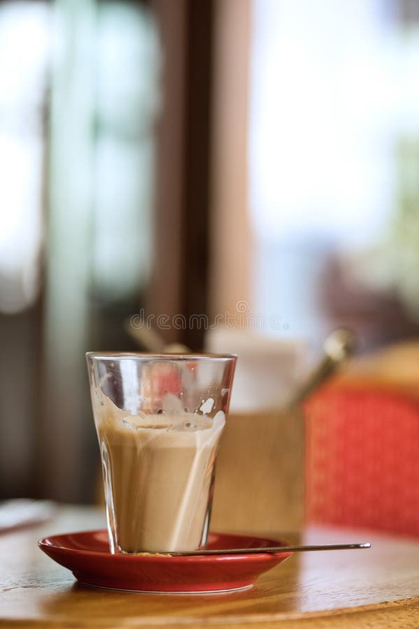 Large Cup of Coffee Latte on a Table Stock Photo - Image of clean ...