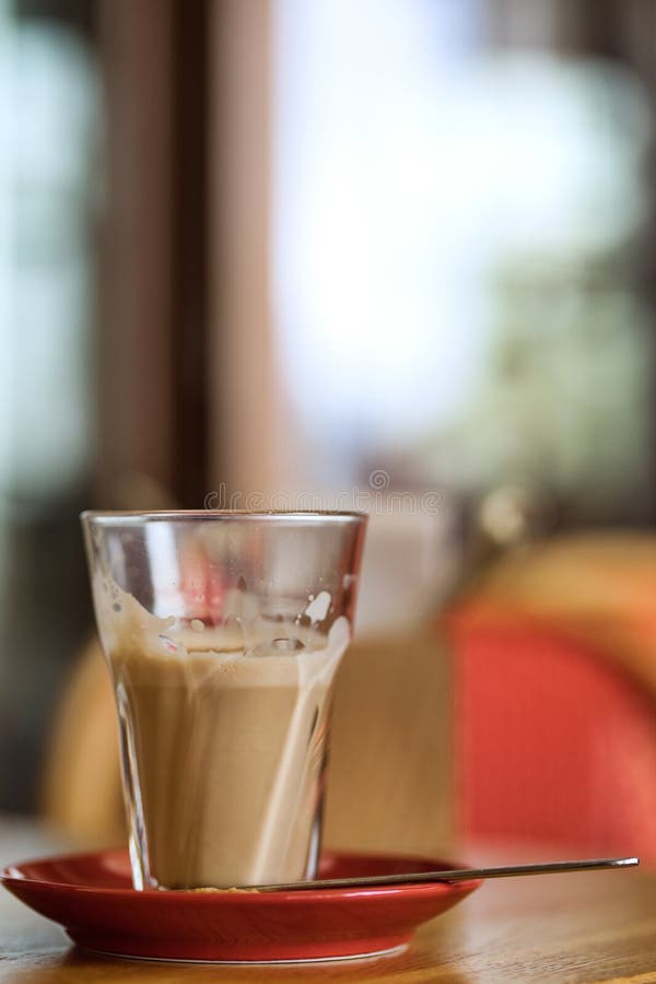 Large Cup of Coffee Latte on a Table Stock Photo - Image of vintage ...