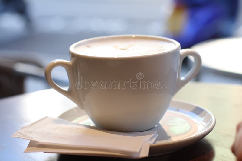 Large Cup of Coffee in Retro Style Colors Stock Photo - Image of drink ...