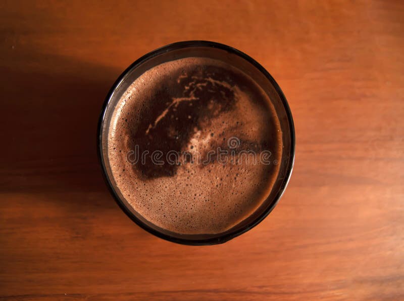 A Large Cup of Coffee on the Table. Top View Stock Photo - Image of ...