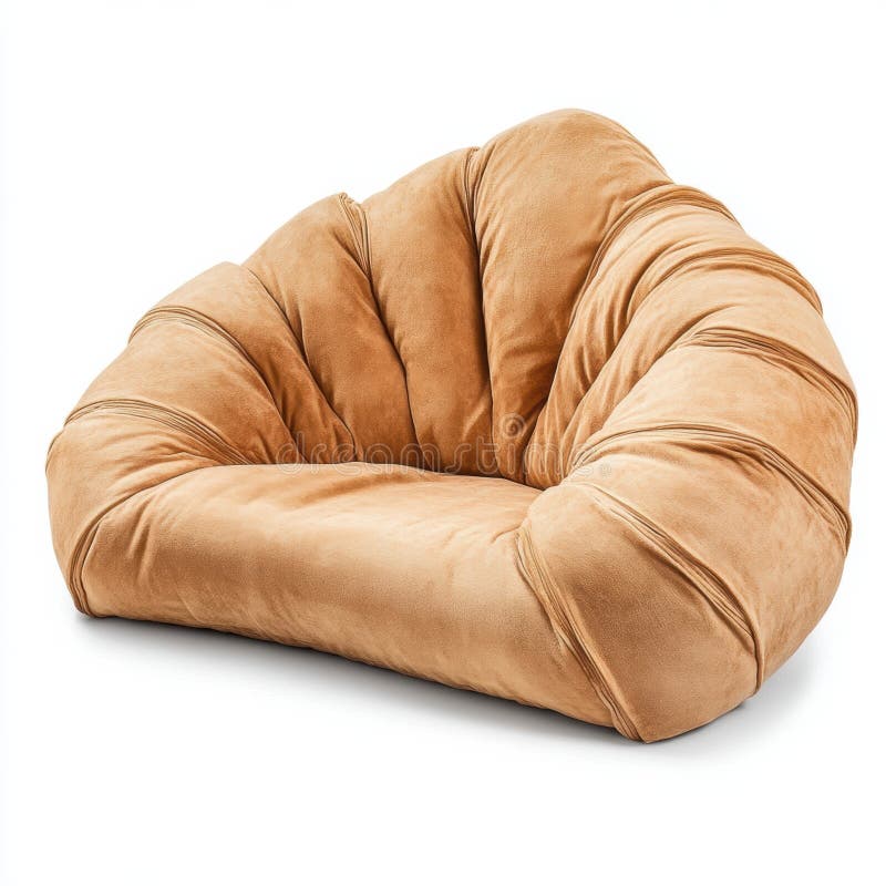 A Large, Curved Chair with a Cushion on the Back, AI Stock Photo ...