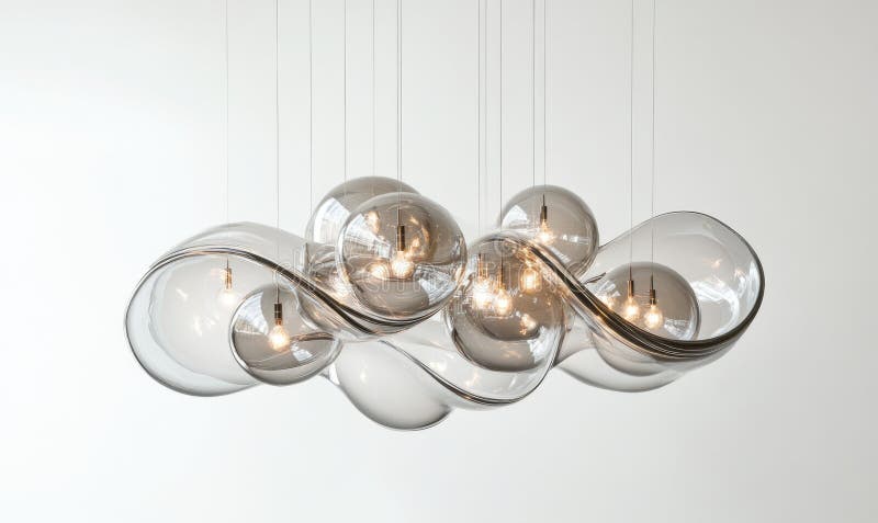 A Large, Curved, Multi-colored Light Fixture with a Lot of Glass Stock ...