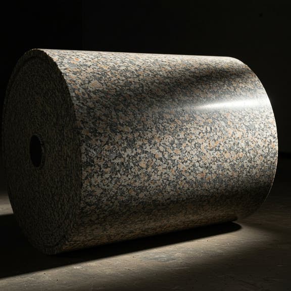 A Large Cylindrical Object Resembling a Roll of Material with a ...