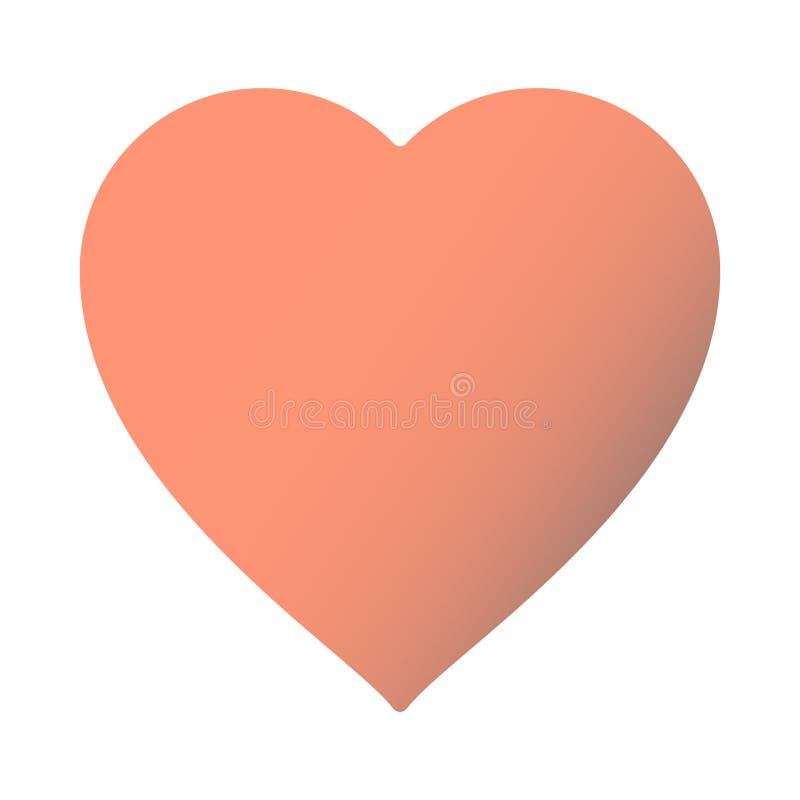 Large 3d Heart of Peach Color. Vector Illustration. Stock Vector ...
