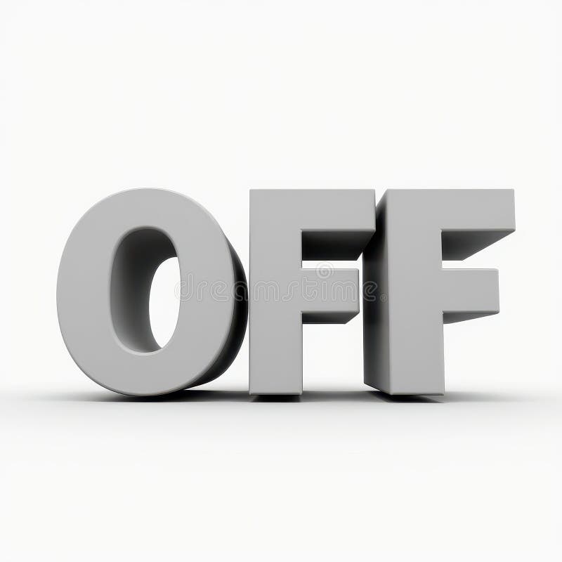 Large 3D Text Spelling OFF in Bold Gray Letters on a White Background ...