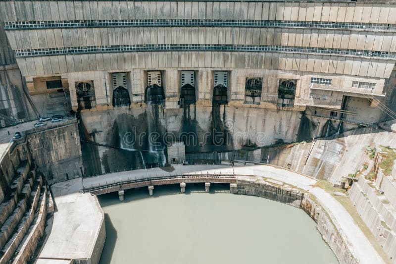 Large Dam Structure with Reservoir Aerial View Stock Photo - Image of ...