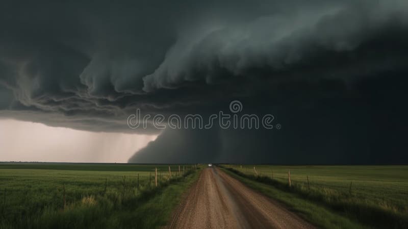 Large and Dangerous Storm System Producing a Tornado Passing through ...