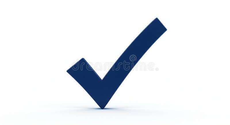 A Large, Dark Blue Check Mark is Set Against a White Background. the ...