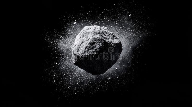 A Large, Dark-colored Rock is Captured in Mid-air, Surrounded by a ...