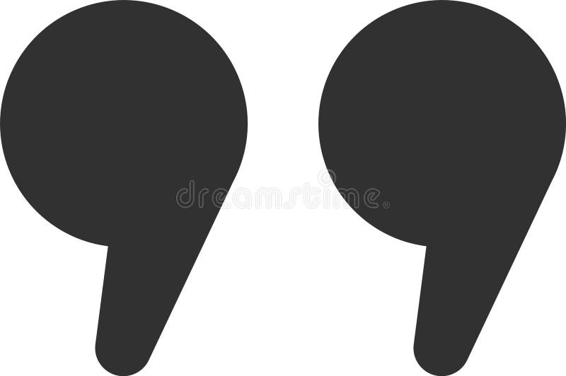 Large, Dark Gray Double Quotes Punctuation Marks Isolated on a Clean ...