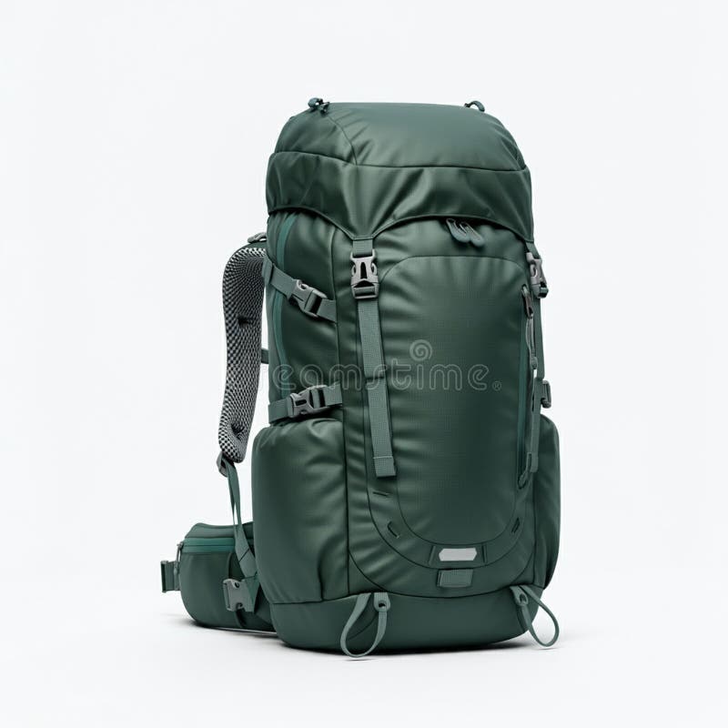 A Large, Dark Green Backpack Designed for Outdoor Activities. it ...