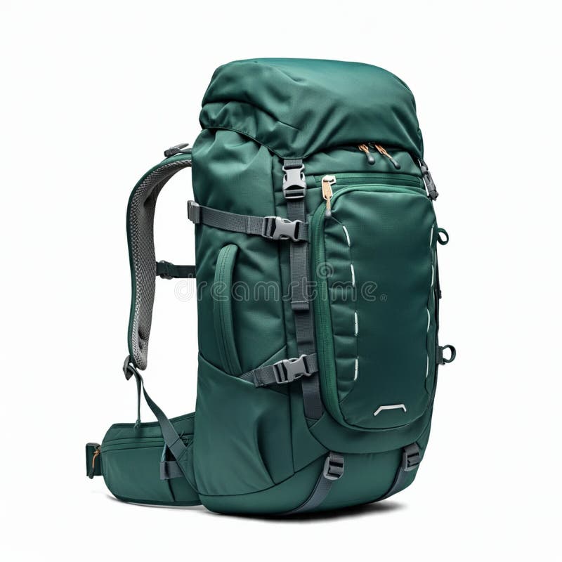 Large Dark Green Hiking Backpack with Multiple Compartments and ...