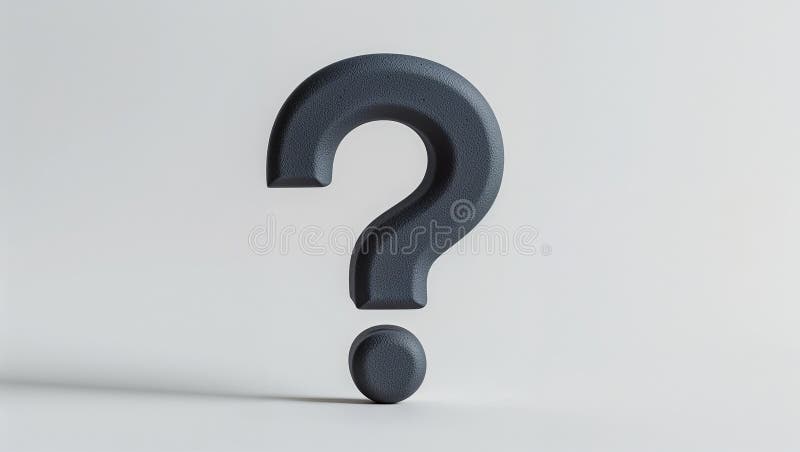 Large Dark Grey Question Mark Standing on White Background Stock ...