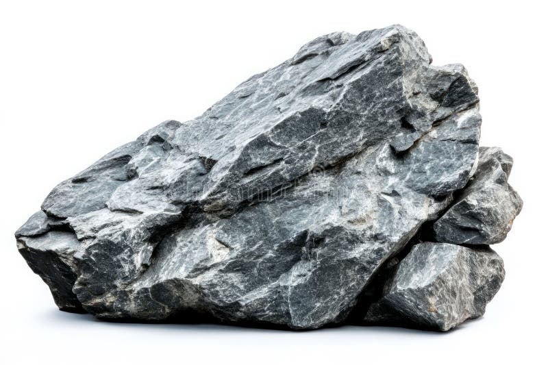 Large Dark Rock on White Background Texture and Form. AI Generative ...