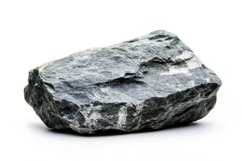 Large Dark Rock on White Background Texture and Form. AI Generative ...