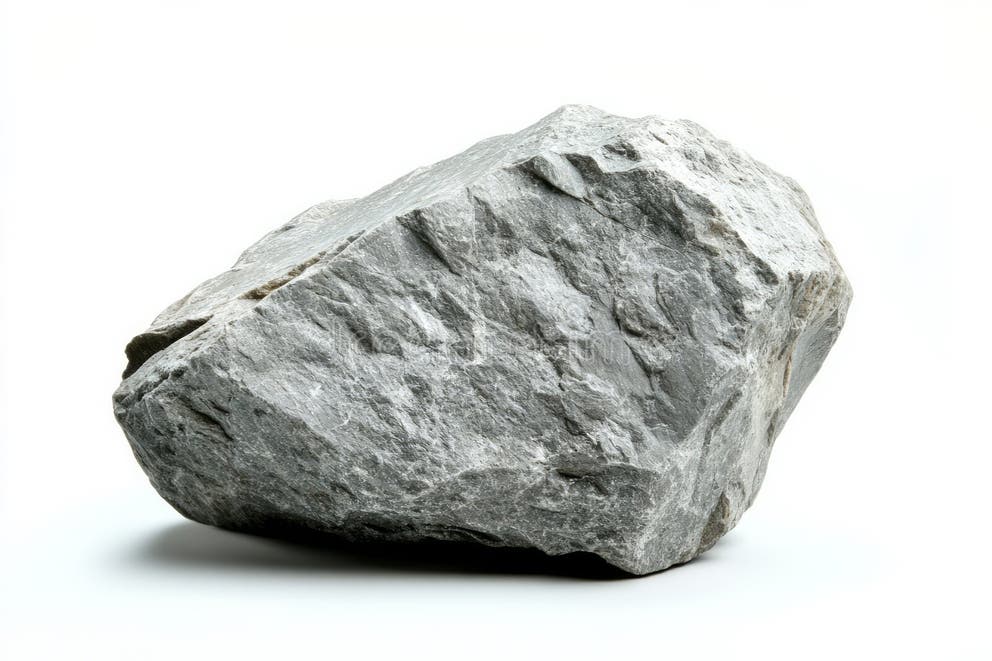 Large Dark Rock on White Background Texture and Form. AI Generative ...
