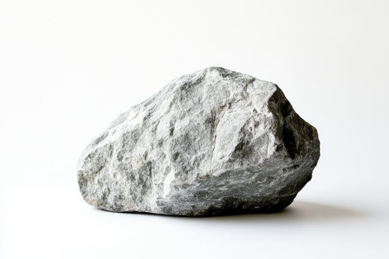Large Dark Rock on White Background Texture and Form. AI Generative ...