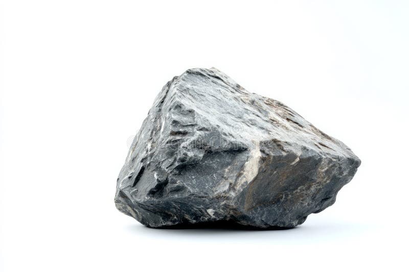 Large Dark Rock on White Background Texture and Form. AI Generative ...
