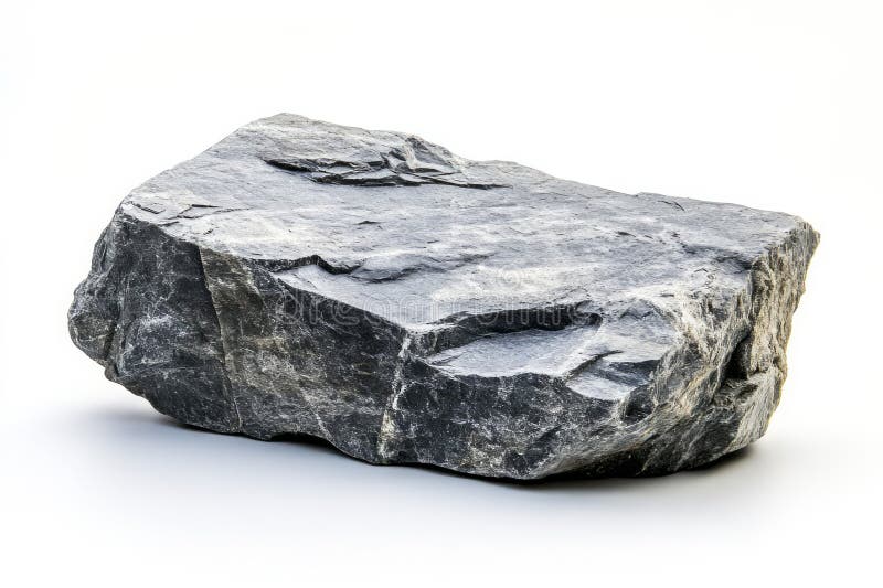 Large Dark Rock on White Background Texture and Form. AI Generative ...