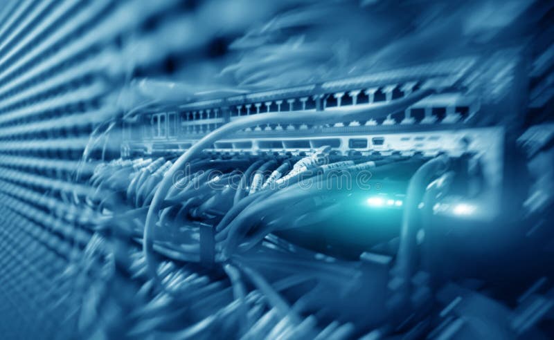 Large data center. Cables stock photo. Image of switch - 210273594