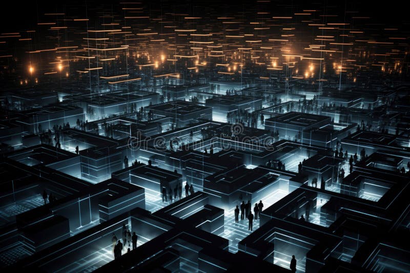 Large Data Center with Rows of High-performance Servers and Cutting ... Large Data Center with Rows of High-performance Servers and Cutting ...
