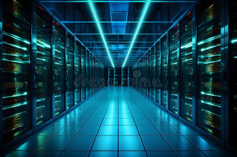 Large Data Center, Server Room. Generative AI Stock Illustration ... Large Data Center, Server Room. Generative AI Stock Illustration ...