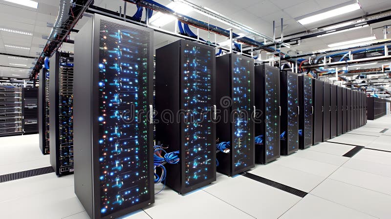 Large Data Center Server Room in Molecular Sparklecore Style Stock ...