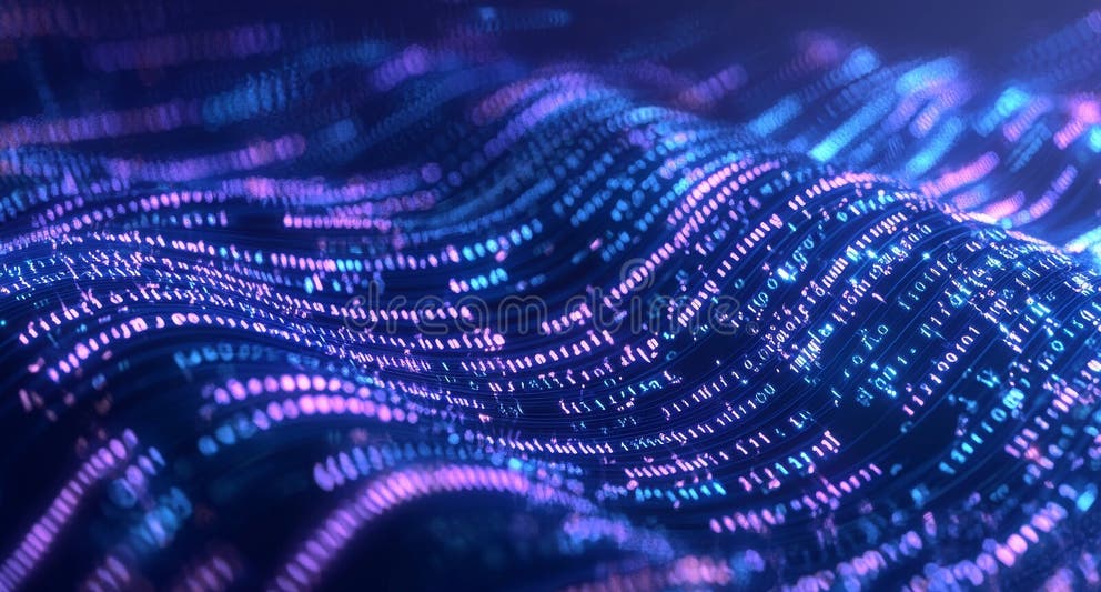 Large Data Cyber Strings. a 3D Depiction of Wavy Lines in an ...