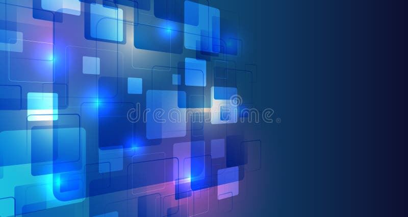 Large Data Stream On A Dark Background Glowing Lines And Squares Data Set Analysis And