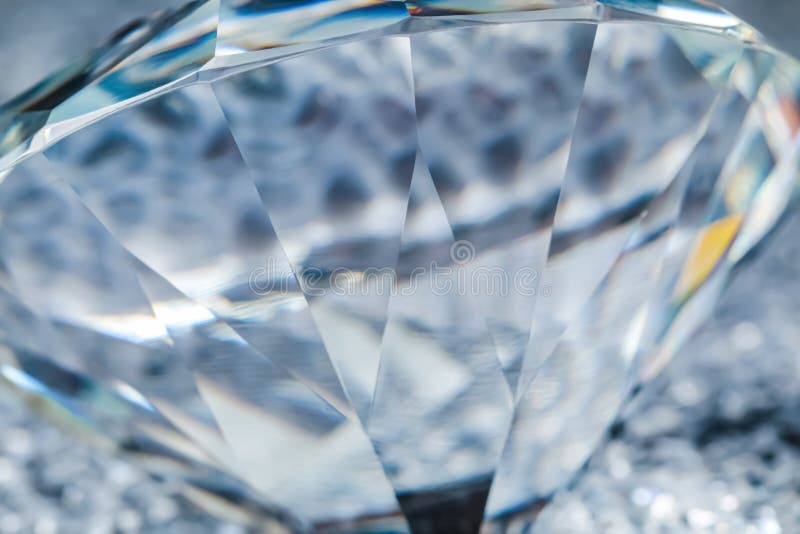 Large Dazzling Brilliant on Shiny Silver Surface, Closeup Stock Photo ...