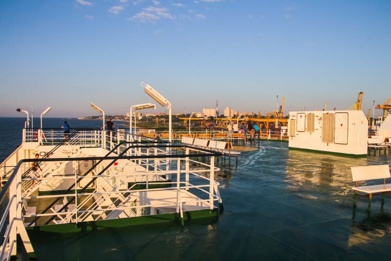 Large deck ferry stock photo. Image of great, perspective - 74366886