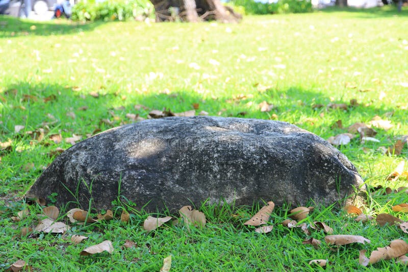 Large Decorative Stone at the Park it Beautiful and Natural Stock Image ...