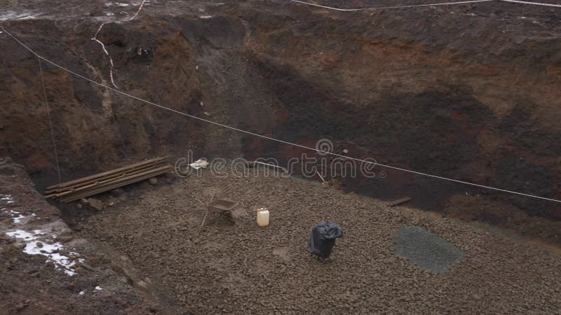 Large Deep Pit at the Construction Site Stock Footage - Video of ...