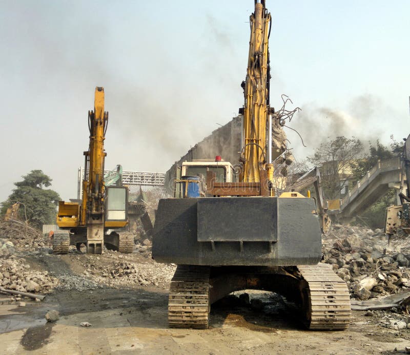 Large Demolition Project stock image. Image of demolition - 157077765
