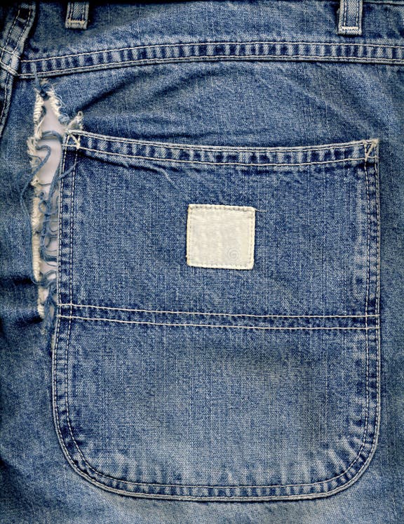 Large denim pocket and rip stock image. Image of faded - 23549121