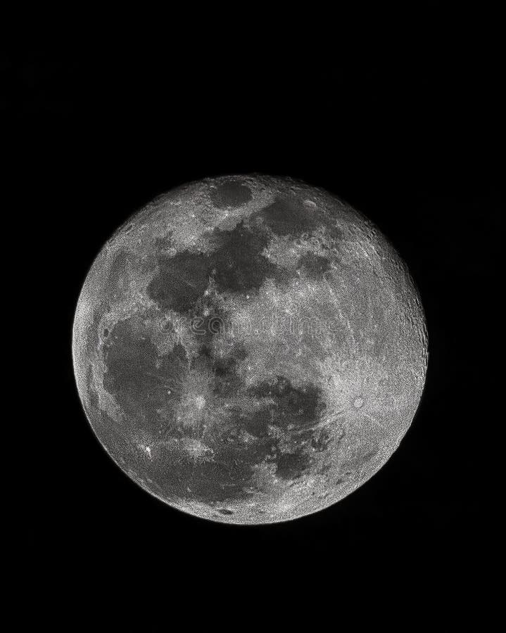 Large Detailed Full Moon with Black Background and Copy Space Stock ...