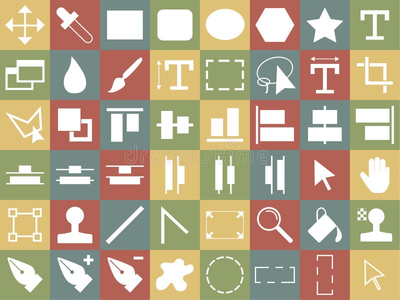 Icon set of design tools stock vector. Illustration of vector - 112751031